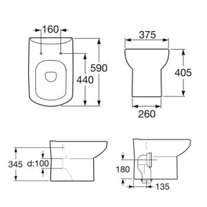 Inodoro corto Dama Senso Roca - CASA MANRIQUE